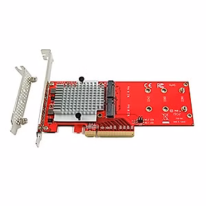 Ableconn PEXM2-130 Dual M.2 PCIe NVMe SSD Adapter Card - PCI Express 3.0 x8 / x16 Support 2X M.2 NGFF (M-Key) PCIe NVMe SSD for Mac & PC (ASMedia ASM2824 Switch) - PCIe NVMe Adapter Dual