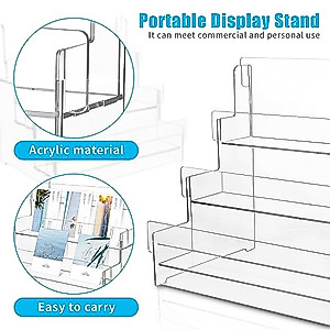 DOSTATNI 2 Pcs 3 Tier Acrylic Greeting Card Display Sticker Display Stand Greeting Card Organizer Postcard Organizer Retail Display Racks Business Card Holder for Vendors Desk Counter Retail