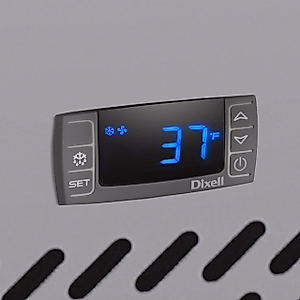 DUURA DUF48 Commercial Undercounter Freezer with Two Stainless Steel Doors Swivel Casters and Epoxy Coated Wire Shelf, 11.1-Cu.Ft., Metallic