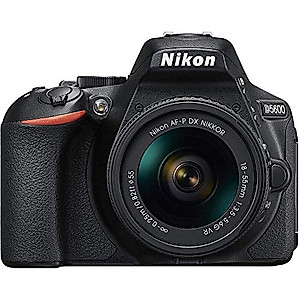 Nikon D5600 DSLR Camera with 18-55mm Lens (1576) + Nikon 70-300mm Lens + 4K Monitor + Pro Headphones + Pro Mic + 2 x 64GB Card + Case + Corel Software + Tripod + More (International Model) (Renewed)