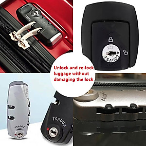 2 Keys for TSA007 TSA002 Universal Lock Key Master Suitcase Keys with 2Pcs Key Rings for Forgotten Password Combinations of Luggage Locks