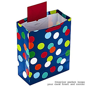 Hallmark 13" Large and 15" Extra Large Gift Bags Assortment with Tissue Paper (Pack of 3: Celebrate, Rainbow Stripes, Polka Dots) for Christmas, Birthdays, Father's Day, Graduations or Any Occasion