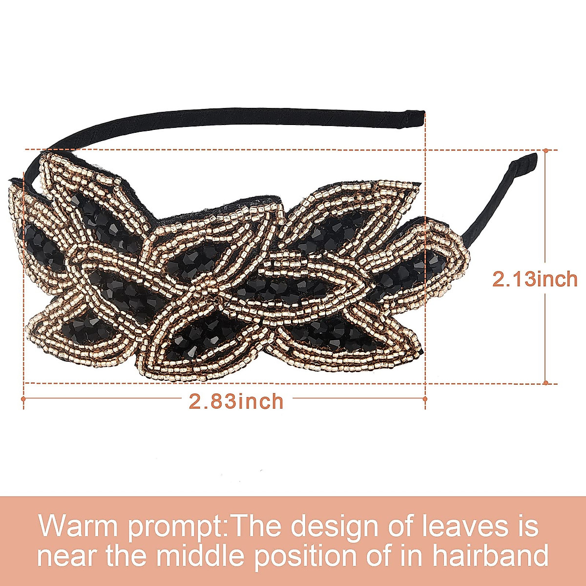 Tatuo 3 Pieces 1920s Flapper Headbands for Women 20s Vintage Headpiece Rhinestone Beaded Leaf Hairband Hair Accessory