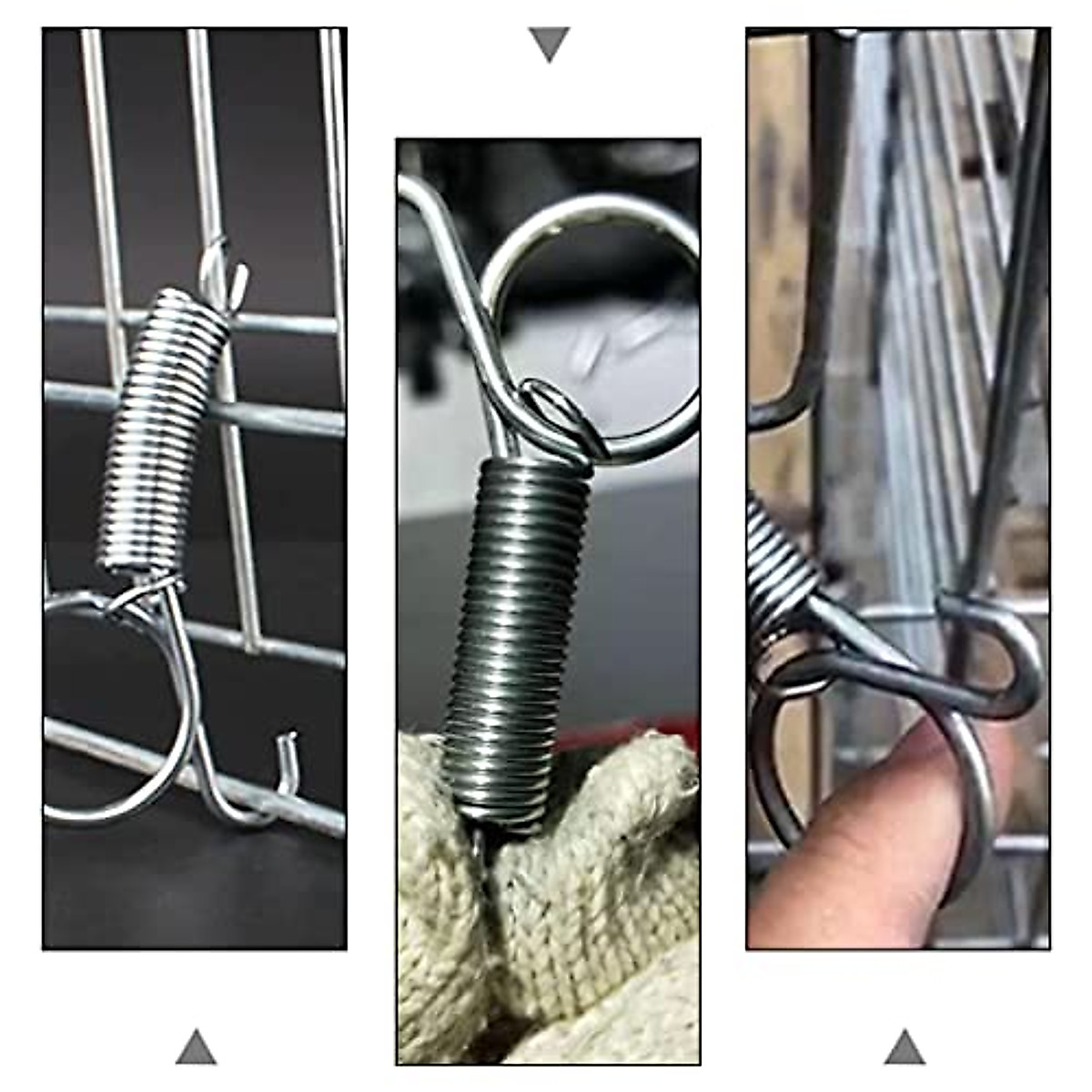 STOBOK 20PCS Metal Finger Spring Latch Hook Cage Door Spring Hook for Fixing Pet Wire Cage Door Rabbit Birds Bunny Rodents Guinea Pig Hamster Parrot Hedgehog