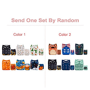 ALVABABY Baby Cloth Diaper 6 Pack with 12 Inserts One Size Cloth Diaper Covers Adjustable Washable Reusable for Baby Girls and Boys