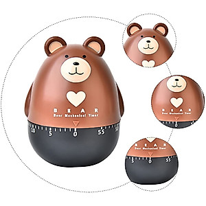 DOITOOL Animal Kitchen Timers for Kids, Cute Cartoon Bear 60 Minutes Mechanical Kitchen Timer Wind Up Countdown Timer for Kitchen Baking Cooking (Orange)