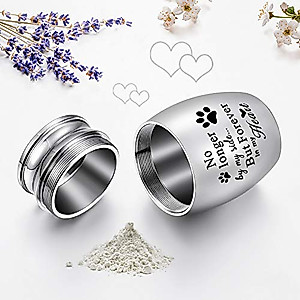 Small Cremation Urn for Dog Ashes 1.57 Inches Mini Pet Ashes Urn Stainless Steel Ashes Keepsake - No Longer by My Side Forever in My Heart