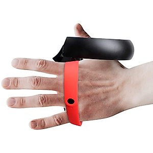 MODJUEGO VR Adjustable Handle Grip Cover, Soft Silicone Touch Controller Handle Fixing Strap for Oculus Quest/Rift S VR Controller Accessories (Red)