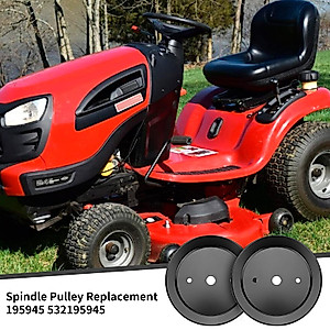 Spindle Pulley 195945 532195945 Replacement for Craftsman Mower - Mandrel Pulleys Compatible with Hu sqvarna, Poulan Pro, AYP, Jonsered 42" 46" Riding Lawn Mower, Replace 197473 532197473, 2 Pack
