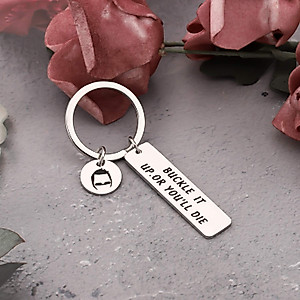 Bob's Inspired Gift Bob Charm Keychain Buckle it Up or You'll Die Keychain Movie Fan Gift (Bob Belcher KeyS)