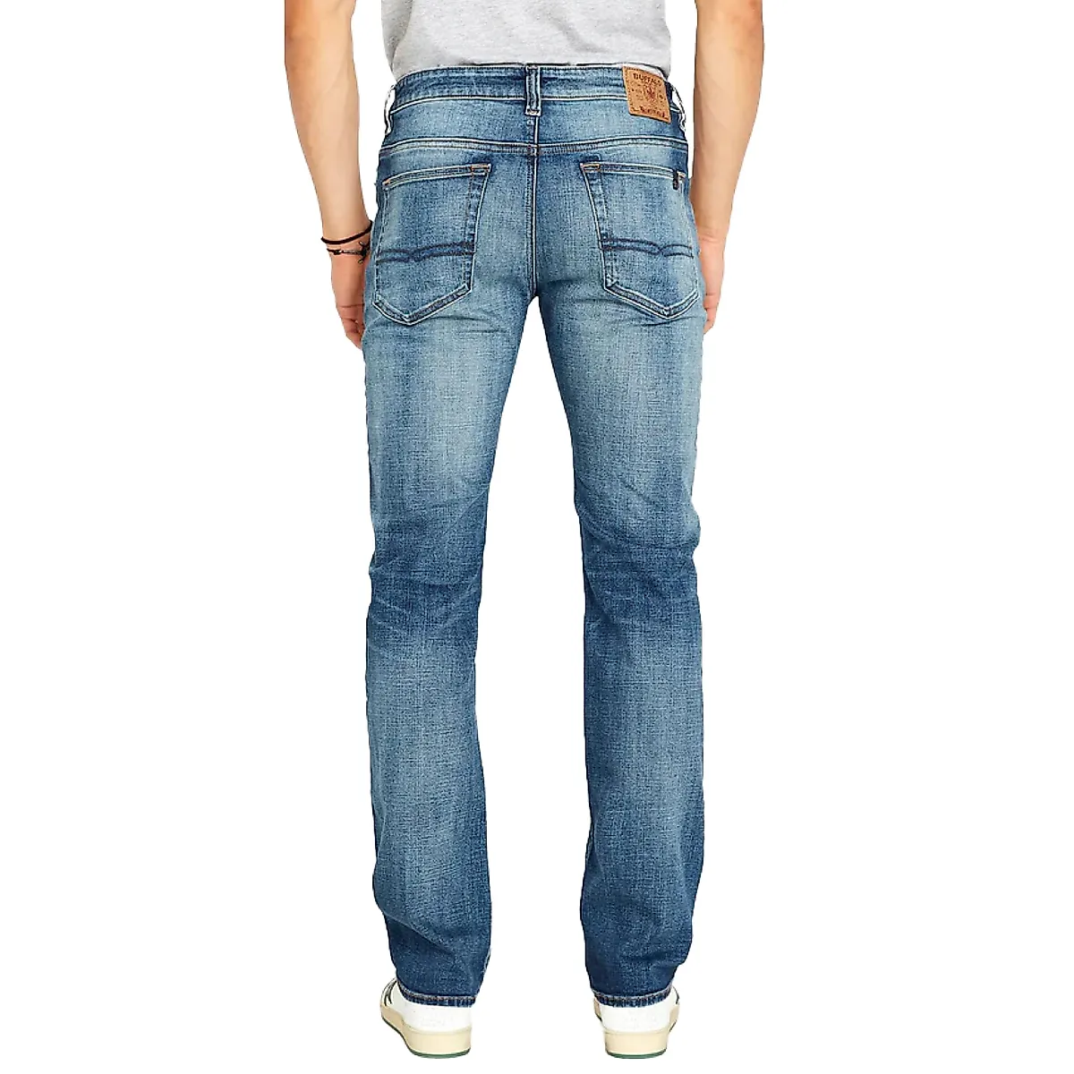 Buffalo David Bitton Men's Relaxed Straight Driven Jeans, Authentic and Sanded Indigo, 34W x 30L