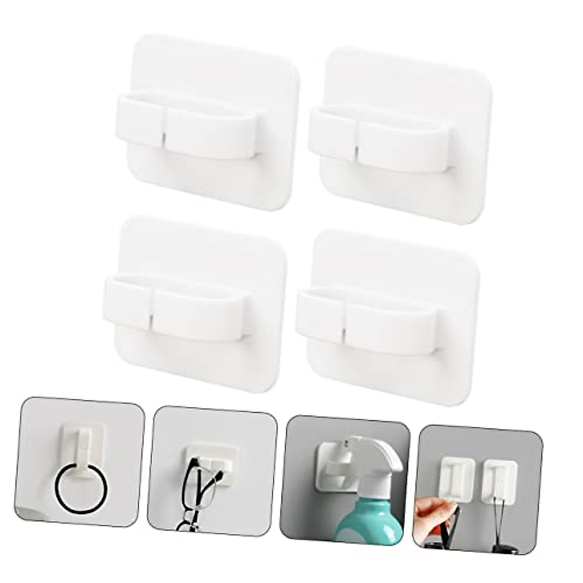 Healeved 4pcs Spray Bottle Hook Hooks for Keys Storage Hooks Wall Broom Holder Organizer Broom and Dustpan Hanger Spray Bottle Rack Holder Decorative Wall Hooks Multipurpose Wall Hook Robe