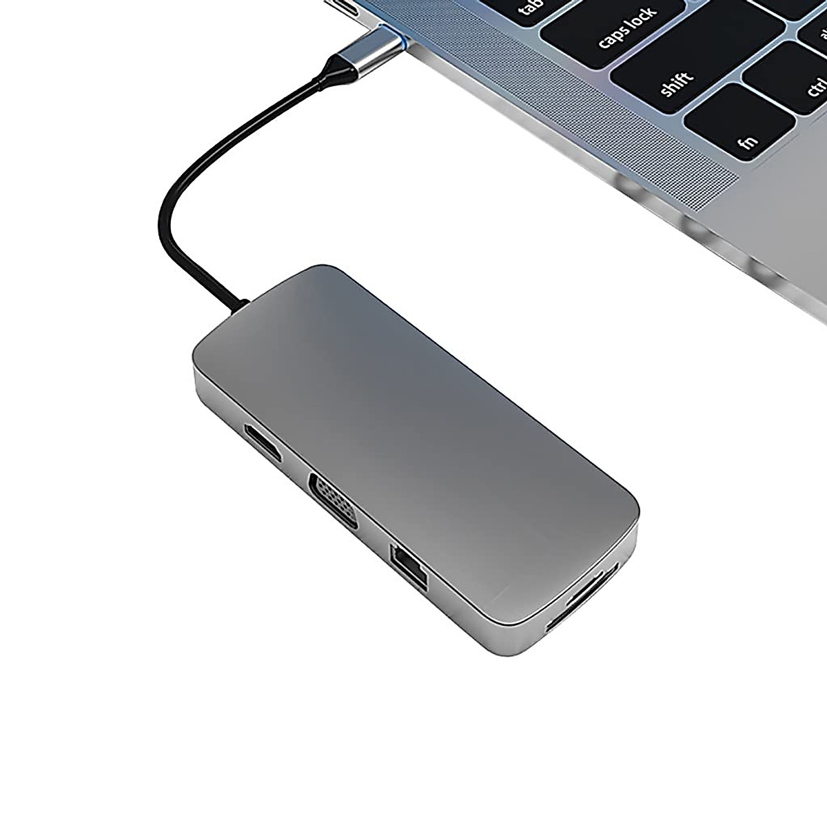 Port Expander USB C Hub 10 in 1 USB-C Splitter Hub with Ethernet, HDMI, VGA, 2 USB 3.0, USB 2.0, SD/TF Card Reader, 3.5mm Audio, USB-C PD USB Splitter