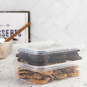 50 oz Rectangular Clear Food Storage Containers with Lids - Stackable, Tamper Proof, BPA Free, Recyclable, Space Saver, Airtight Container, Kitchen Storage, Meal Prep, Take Out, Deli Container (5)