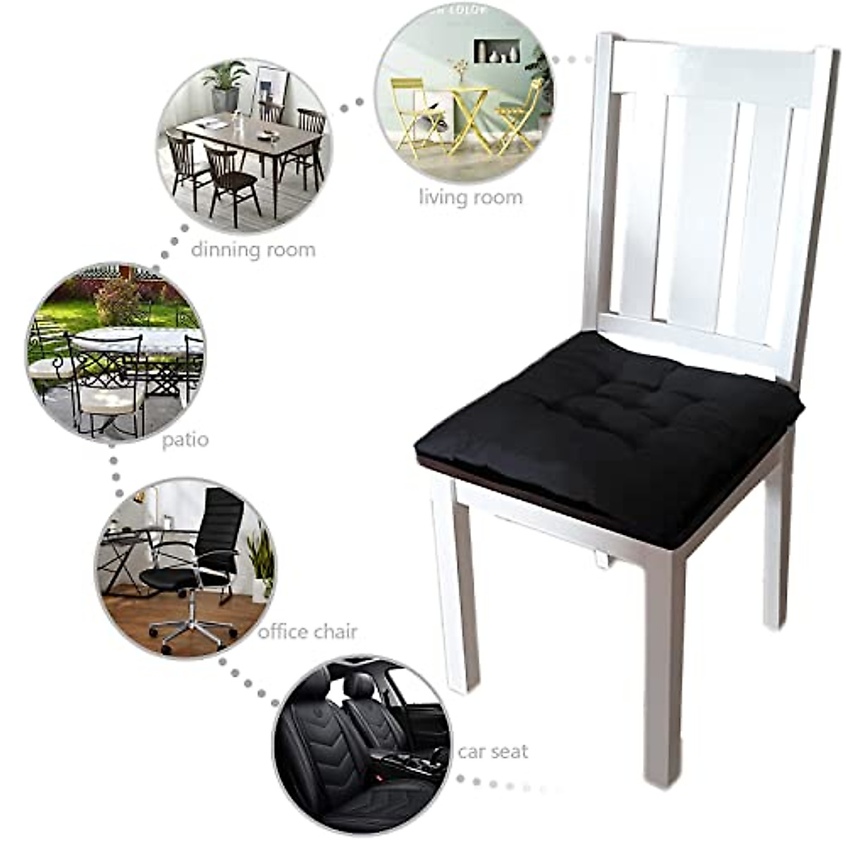 Big Hippo Seat Cushion Chair Cushion Pads for Dining Chairs,Chair Cushion with Ties for Dining Chair,Kitchen Chair pad and Dining Room Seat Cushion Tufted Chair Pads for Dining Chair,Office Chair,Car