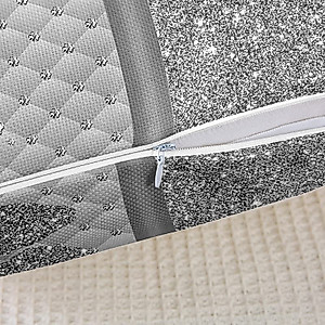 Glitter Diamond Reversible Throw Pillow Covers Pastel Grey Square Cushion Covers Set of 1 for Kids High Heels Pillow Covers Home Decor Dreamy 18 x 18-Inch