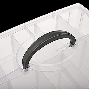 ZEAYEA 6 Layer Stackable Storage Container with 60 Adjustable Compartments, Plastic Beads Organizer Box, Arts Crafts Storage Organizer for Beauty Supplies, Nail Polish, Jewelry, Sewing Accessories