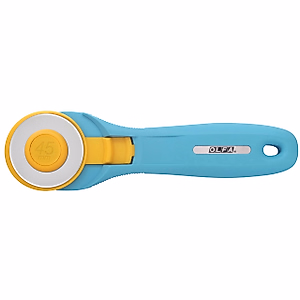 OLFA 18" x 24" Self Healing Rotary Cutting Mat (RM-SG) (Green) & 45mm Quick-Change Rotary Cutter (RTY-2/C) - Rotary Fabric Cutter w/Blade Cover (Aqua)