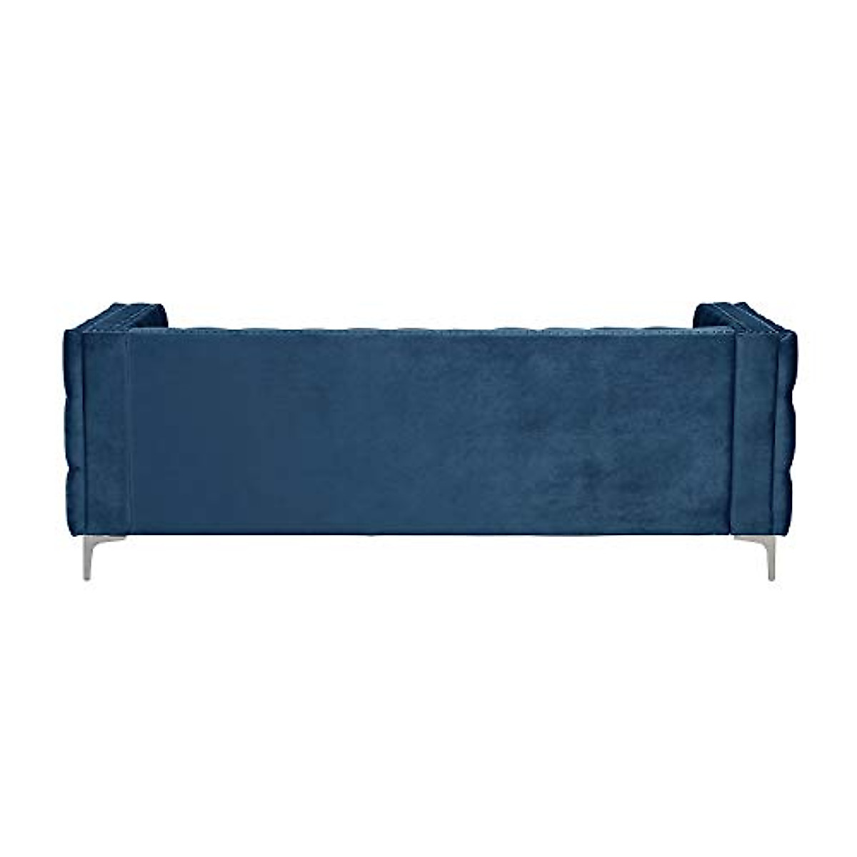 Morden Fort Sofas for Living Room, 85" Blue Chesterfield Sofa with Button Tufted & Nailhead Trim, Classic Velvet Upholstered Sofa for Office, Apartment, Home