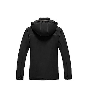 CorBuyit Men's Lightweight Waterproof Rain Jacket with Hood, Breathable Outdoor Coat for Work or Hiking