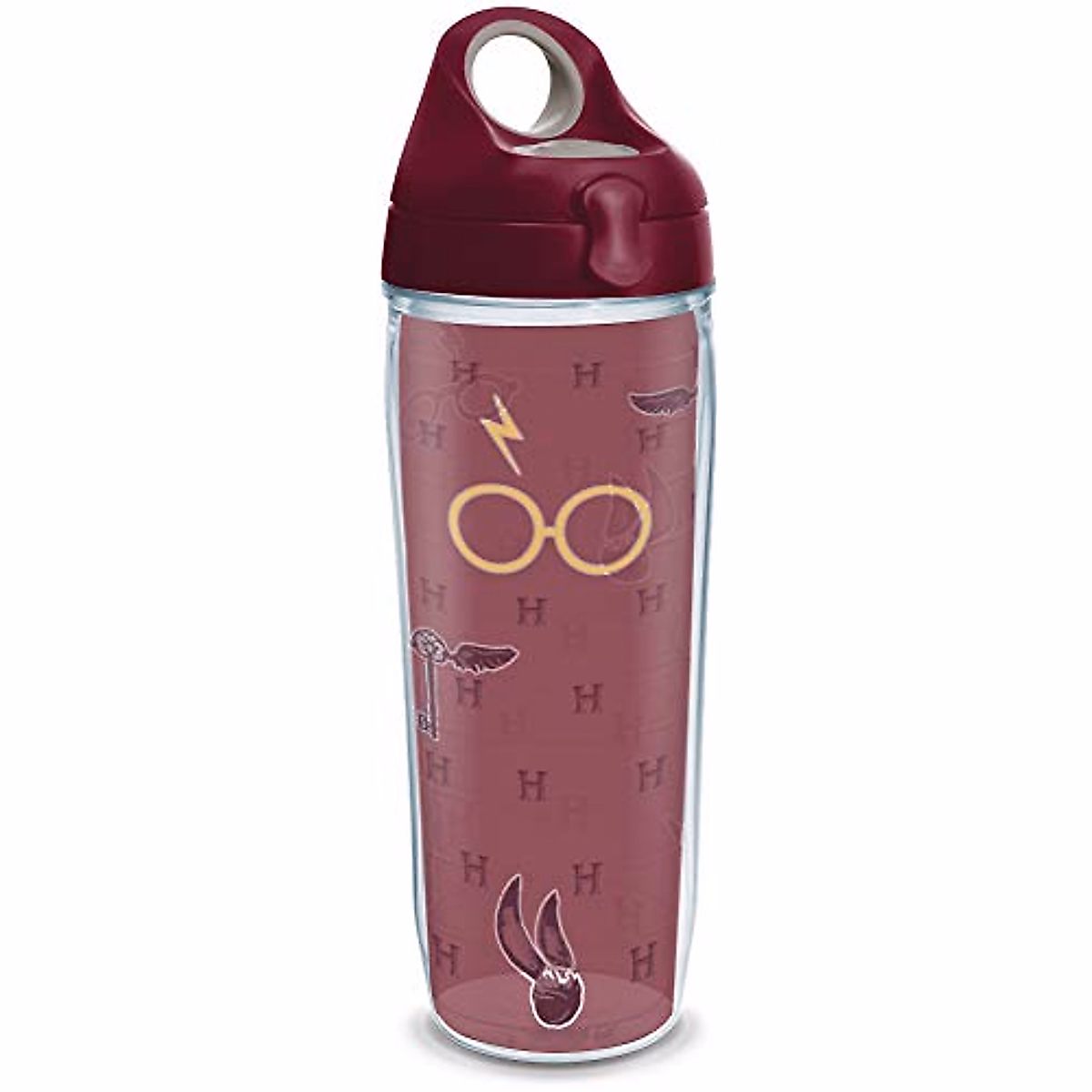 Tervis Harry Potter - Maroon and Gold Glasses Made in USA Double Walled Insulated Tumbler Travel Cup Keeps Drinks Cold & Hot, 24oz Water Bottle, Classic