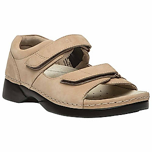 Propét womens W0089 Pedic Walker flats sandals, Dusty Taupe Nubuck, 9 XX-Wide US