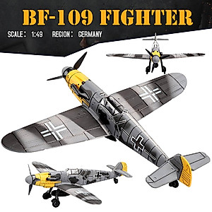 ViiKONDO 1/48 WWII BF109 Fighter German Aircraft Military Warplane Model Building Kit DIY Assembly Jet Gift (04)