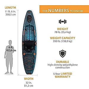 Lifetime Fishing Kayak, Yukon Angler 116