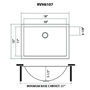 Ruvati Satin Gold Brass Tone Undermount Bathroom Sink 16 x 11 inch Stainless Steel - RVH6107GG