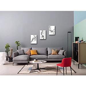 Black and White Abstract Line Wall Art Canvas Painting 3 piece Bathroom Room Decor Print Picture Modern Artwork Framed