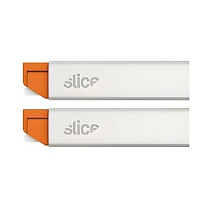Slice Manual Carton Cutter | Safe Ceramic Box Cutter | Lasts 11x Longer than Metal | Single Edge Razor Blade | Mini Box Cutter | 2 Pack