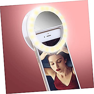 UKCOCO 1pc Portable Ring Light for Phone Clip-on Selfie Light Selfie Light Ring Fill Light Cell Phone Lens White Phone Ring Light Selfie Light Phone Selfie Light Portable Selfie Light
