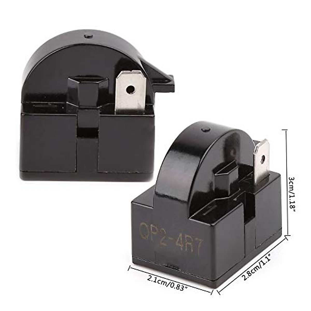 Refrigerator Compressor Relay and Overload Kit JJHXSM Refrigerator Starters QP2-4R7 4.7 Ohm 1 Pin Refrigerator PTC Starter Relays and 6750C-0005P Refrigerator Overload Protectors