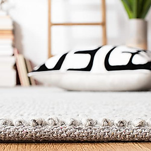 SAFAVIEH Natura Collection Runner Rug - 2'3" x 7', Silver, Handmade New Zealand Wool, Ideal for High Traffic Areas in Living Room, Bedroom (NAT425G)