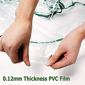 Worth Garden Clear Replacement Cover for 5 Tier Mini Greenhouse - with Roll-Up Zipper Door - Applicable Size 75'' H x 27'' L x 19'' W - Transparent PVC Cover Only - G304B00