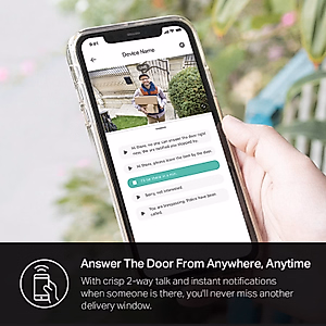 Kasa Smart Video Doorbell Camera Hardwired w/ Chime, 3MP 2K Resolution, 2-Way Audio, Real-Time Notification, Cloud & SD Card Storage, Alexa & Google Assistant Compatible (KD110), White, Black