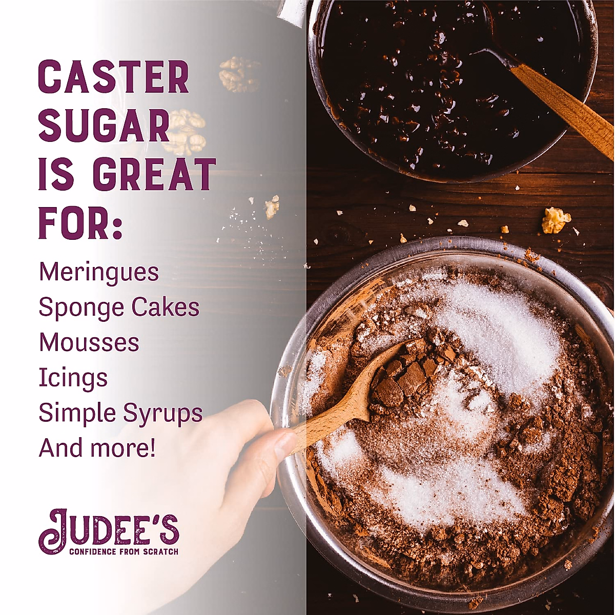 Judee's Superfine Caster Sugar - 2.5 lbs - Delicious and 100% Gluten-Free - Bakers Sugar for Homemade Treats, Baked Goods, and Toppings - Airy and Smooth