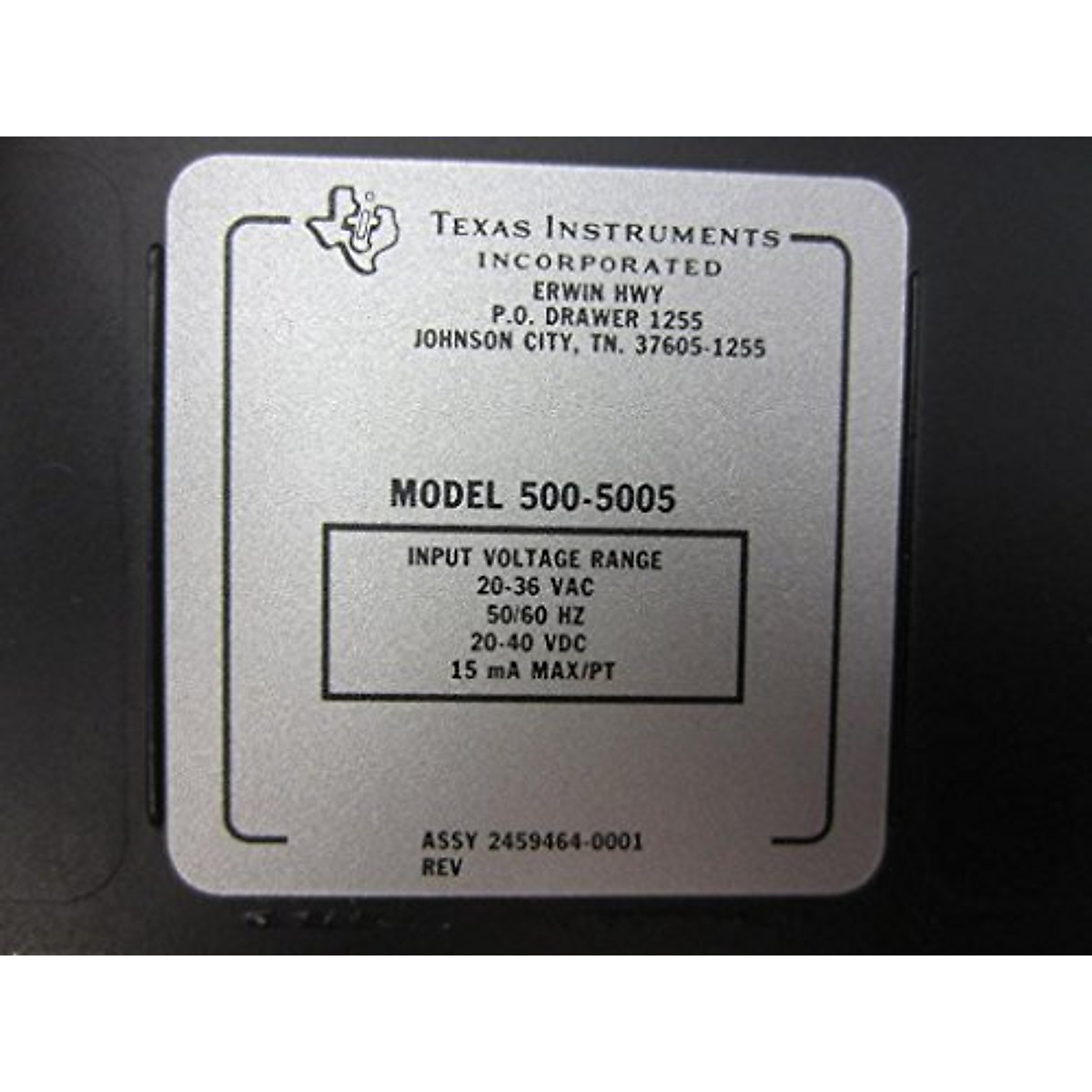 Texas Instruments 500-5005 Input Voltage Range 5005005