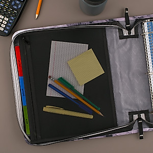 Five Star Zipper Binder, 2 Inch 3-Ring Binder for School, 530 Sheet Capacity, 3 Removable Tabbed File Folders, Black (29036IT8)