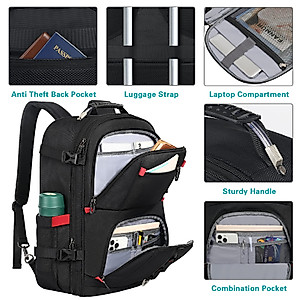 ZOMFELT Carry On Backpack, Travel Backpack for Men, 45L Flight Approved backpack with 3 Portable Packing Bags, 17.3 Inch Laptop Backpack, College Daypack, Water Resistant Business Weekender Bag