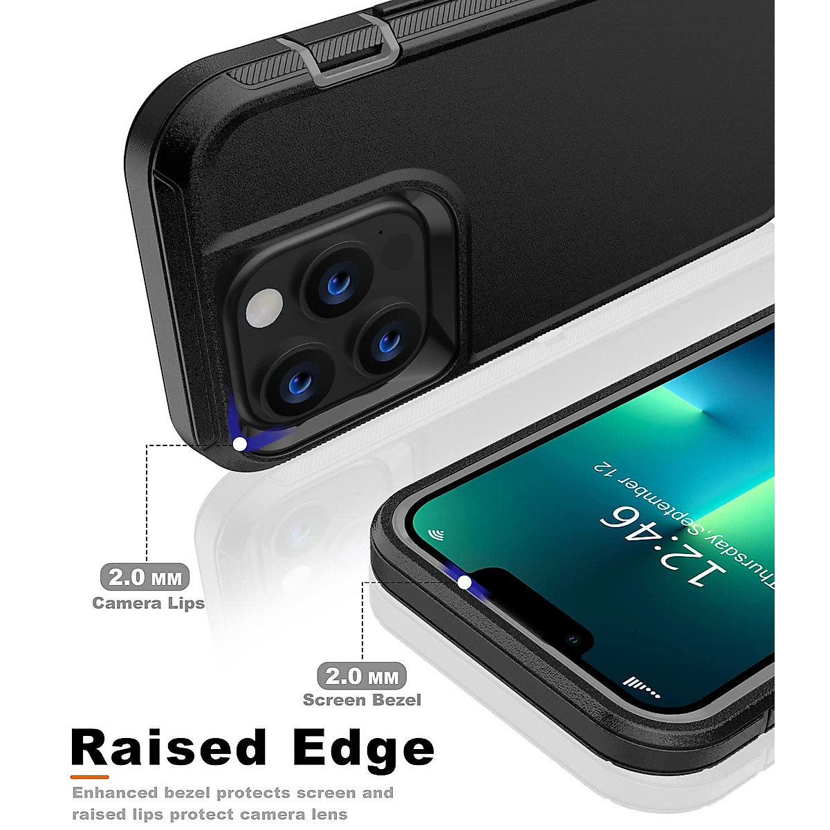 Protebox for iPhone 13 Pro Max Case, [Shockproof/Dust-Proof] Heavy Duty Protection Cover Case for iPhone 13 Pro Max 6.7 inch (Black/Gray)