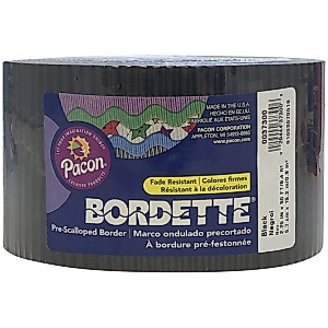 Pacon 37306 Bordette Decorative Border 2 1/4-Inch x 50-Ft Roll Black