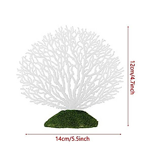 Artificial Coral Ornament Strip Coral Plant Ornament Glowing Effect Silicone Artificial Decoration for Fish Tank Aquarium Landscape(White)