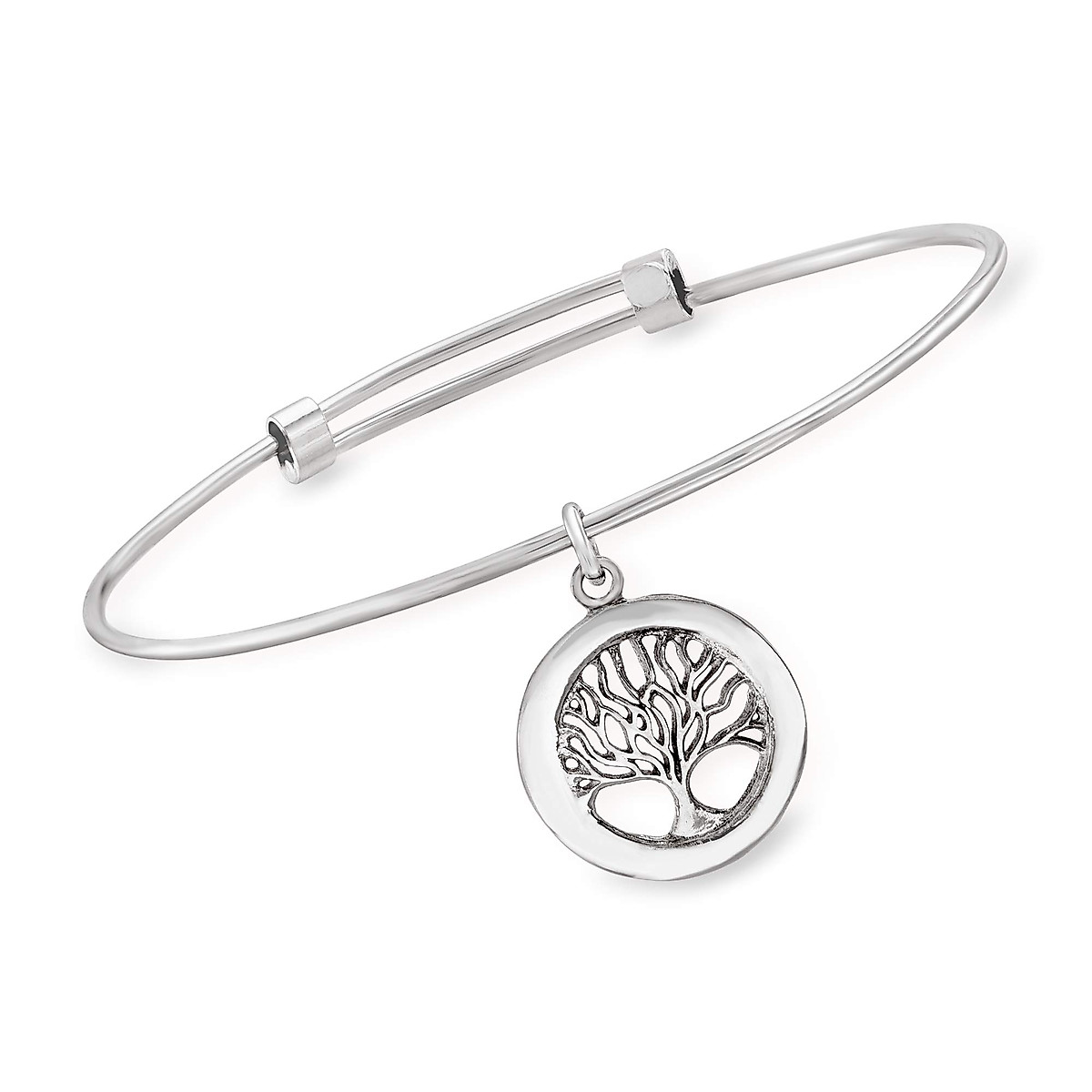 Ross-Simons Italian Sterling Silver Tree Of Life Adjustable Bangle Bracelet
