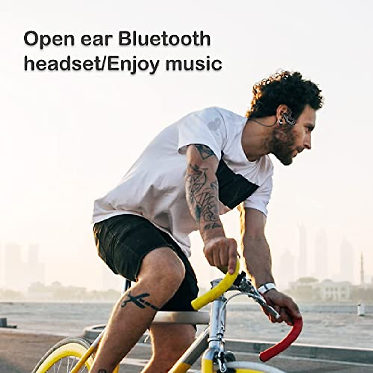 KauLueDer Conduction Open Ear Bluetooth Headphone,V5.1 Air Conduction Earphone with Built-in Microphone for Fitness/Office/Home/Leisure