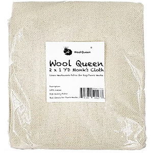 Wool Queen 70"x 39", 2 Yard Length by 1 Yard Width Monk's Cloth, Cotton Punch Needle Fabric for Rug-Punch-Suit for Handwork