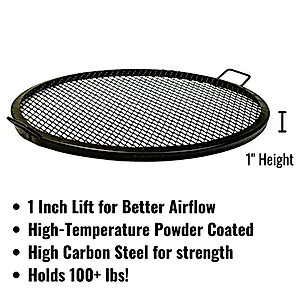 Walden Tough BBQ Cooking Fire Pit Grilling Grate (34") - Outdoor Grilling - Fireplace Cooking - Cooking with Fire - Fire Grate (34-Inch Diameter)