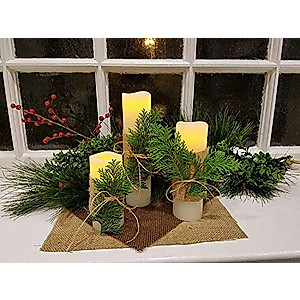 salipt Flameless Candles, LED Flickering Candles Set of 10 (H 4" 5" 6" 7" xD 2.2") Waterproof Candles, Resin Plastic, Indoor Outdoor Use,Ivory