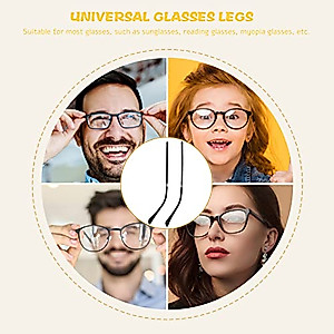 Hemobllo Metal Glasses Replacement Temple, Eyeglasses Arms Legs 1 Pair Glasses Temple Eyewear Frame Temple Sunglasses Arm Replacement (Black)