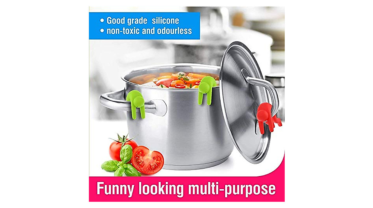 6 Pack Spill-proof Pot Lid Lifter - Keep Lids Open